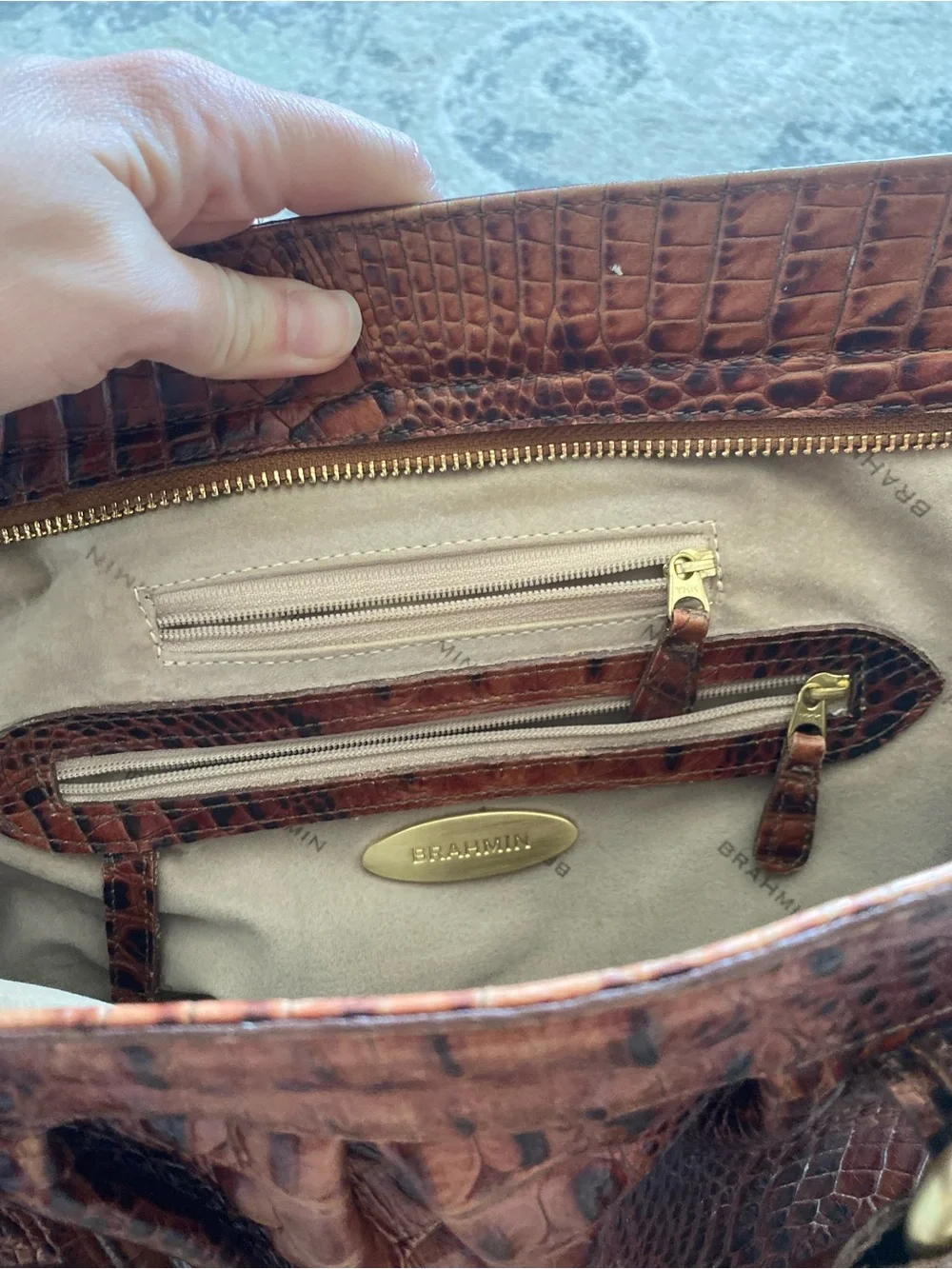 Brahmin | Bags | Vintage Brahmin Elouise Shoulder Bag In Pecan ...